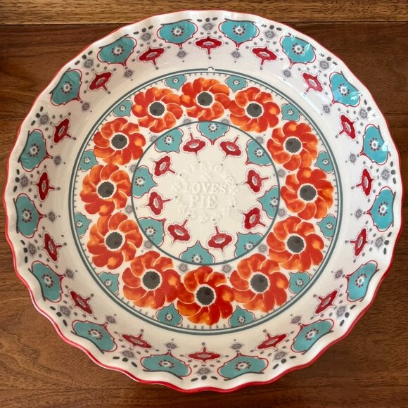 Anthropologie | Kitchen | Anthropologie Poppy Ring Pie Plate Pan ...
